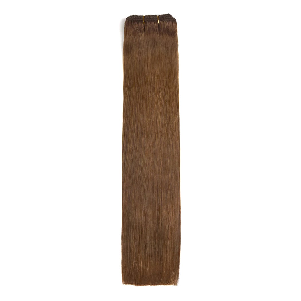 Light/Chestnut Brown Double Drawn Weft Weave Extensions | Cliphair UK