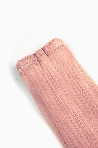 Pastel Pink Double Drawn Weft Weave Extensions | Cliphair UK