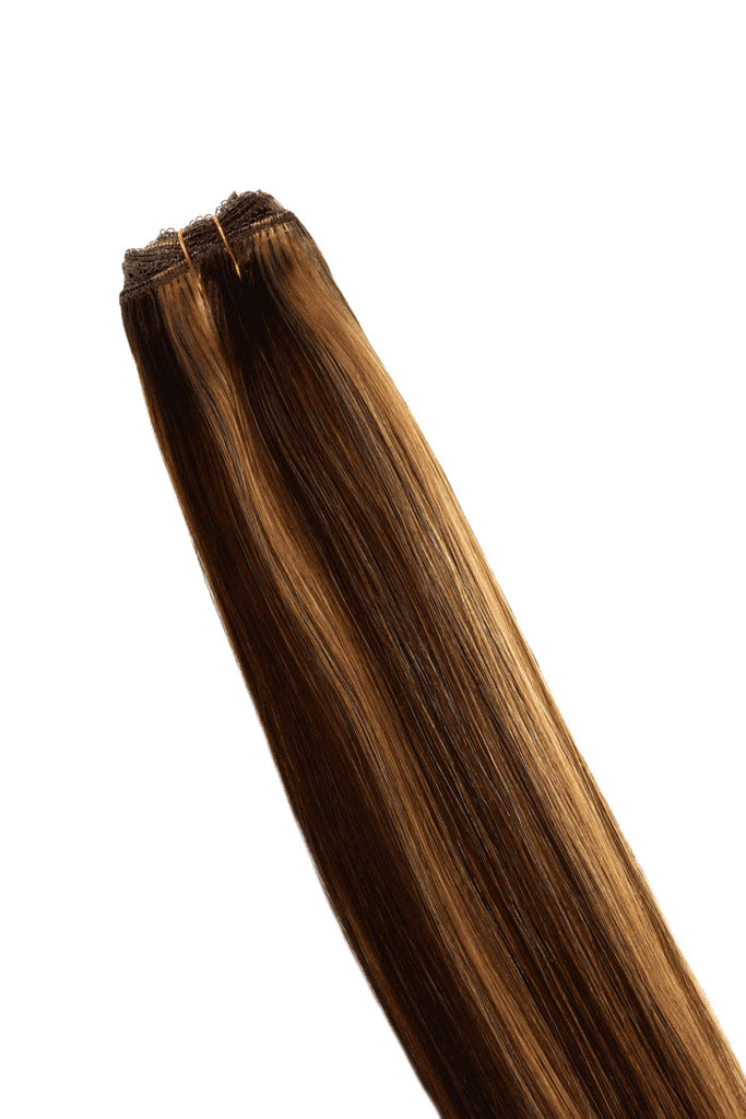 Chocolate Honey (#4/27) Double Drawn Weft Weave Extensions | Cliphair UK