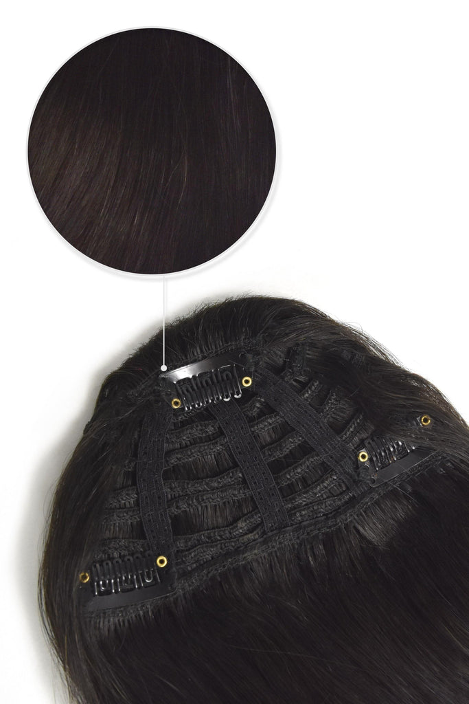 Darkest Brown Clip In Bangs (#2) | Cliphair UK